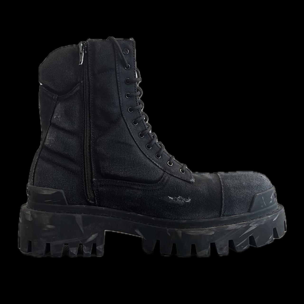 Balenciaga strike boots distressed canvas Fits... - Depop