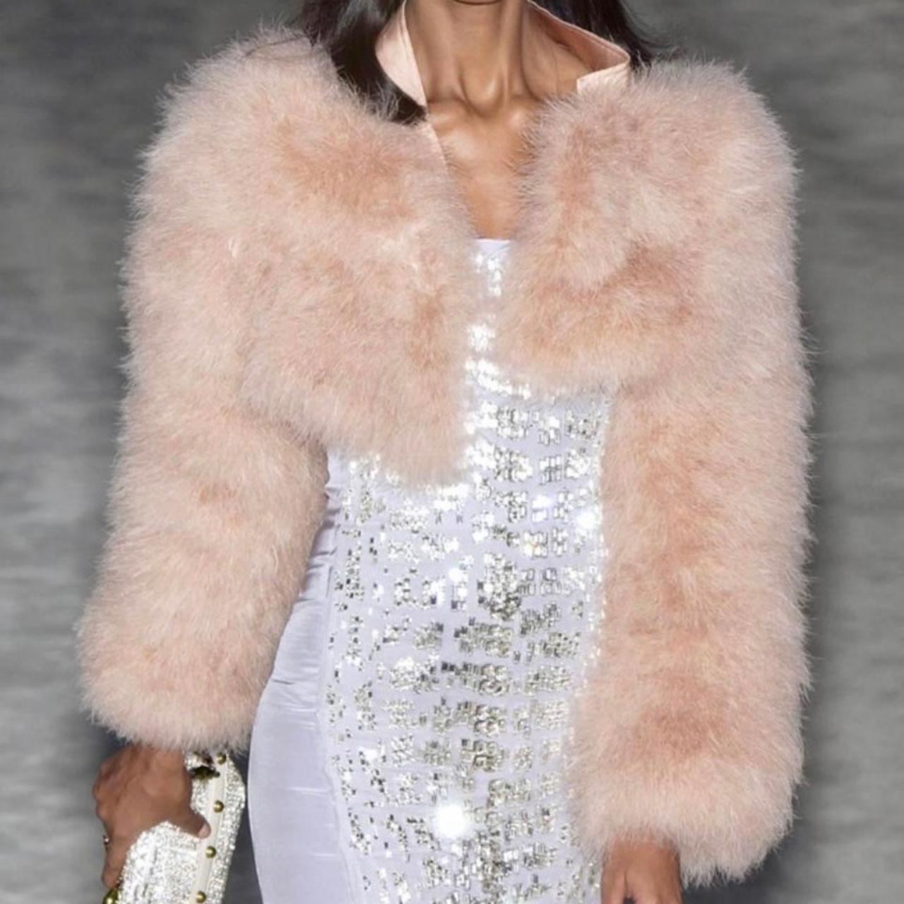 TOM FORD FOR GUCCI RUNWAY BLUSH PINK MARABOU FEATHER... - Depop