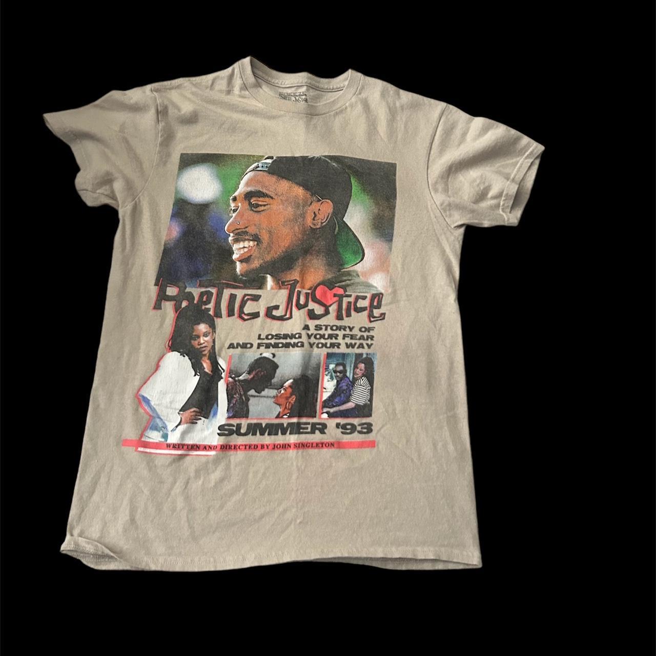 Size Small 2Pac tan shirt poetic justice shirt - Depop