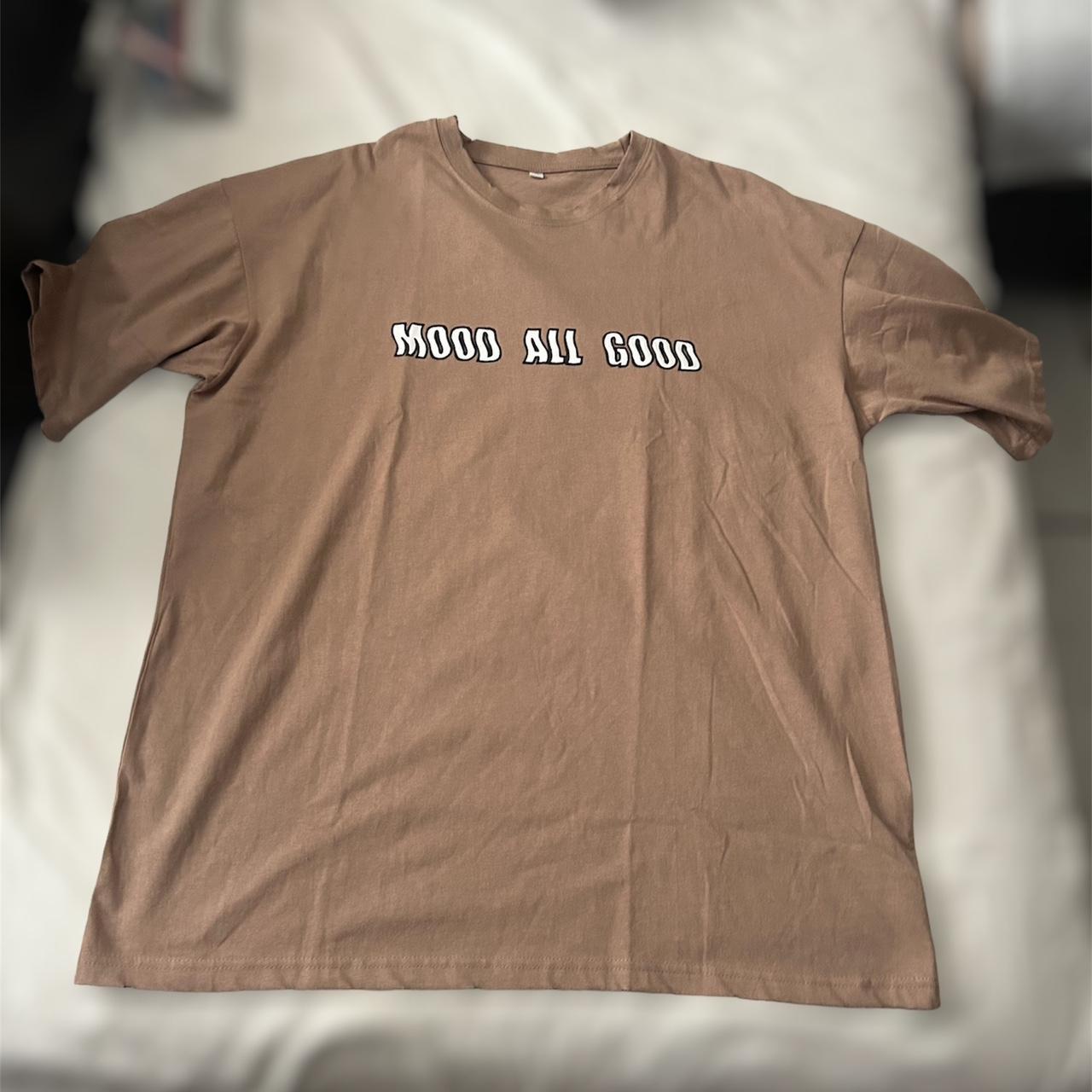 XL tan mood all good t-shirt - Depop