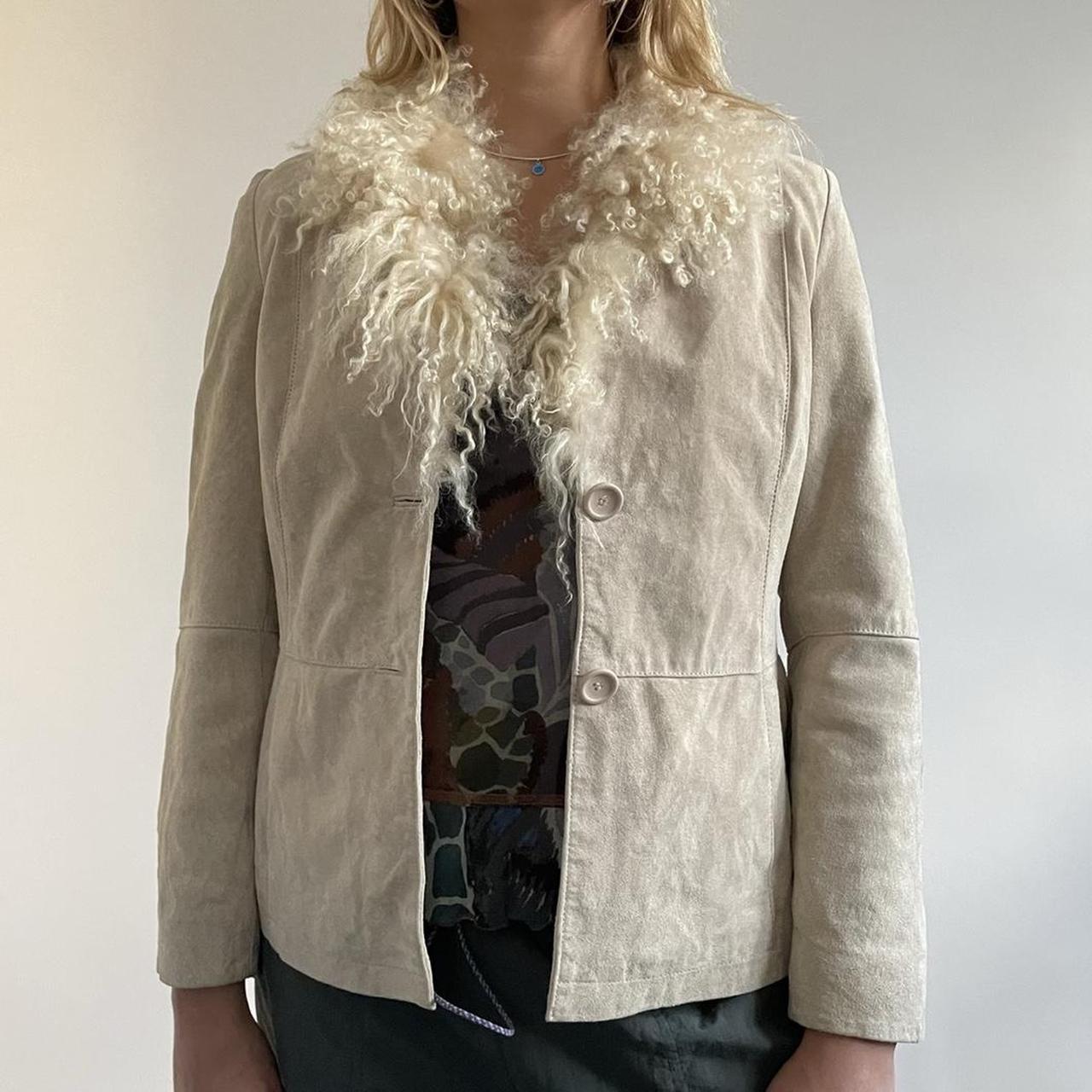 Short Afghan jacket. Light cream beige with nicest... - Depop