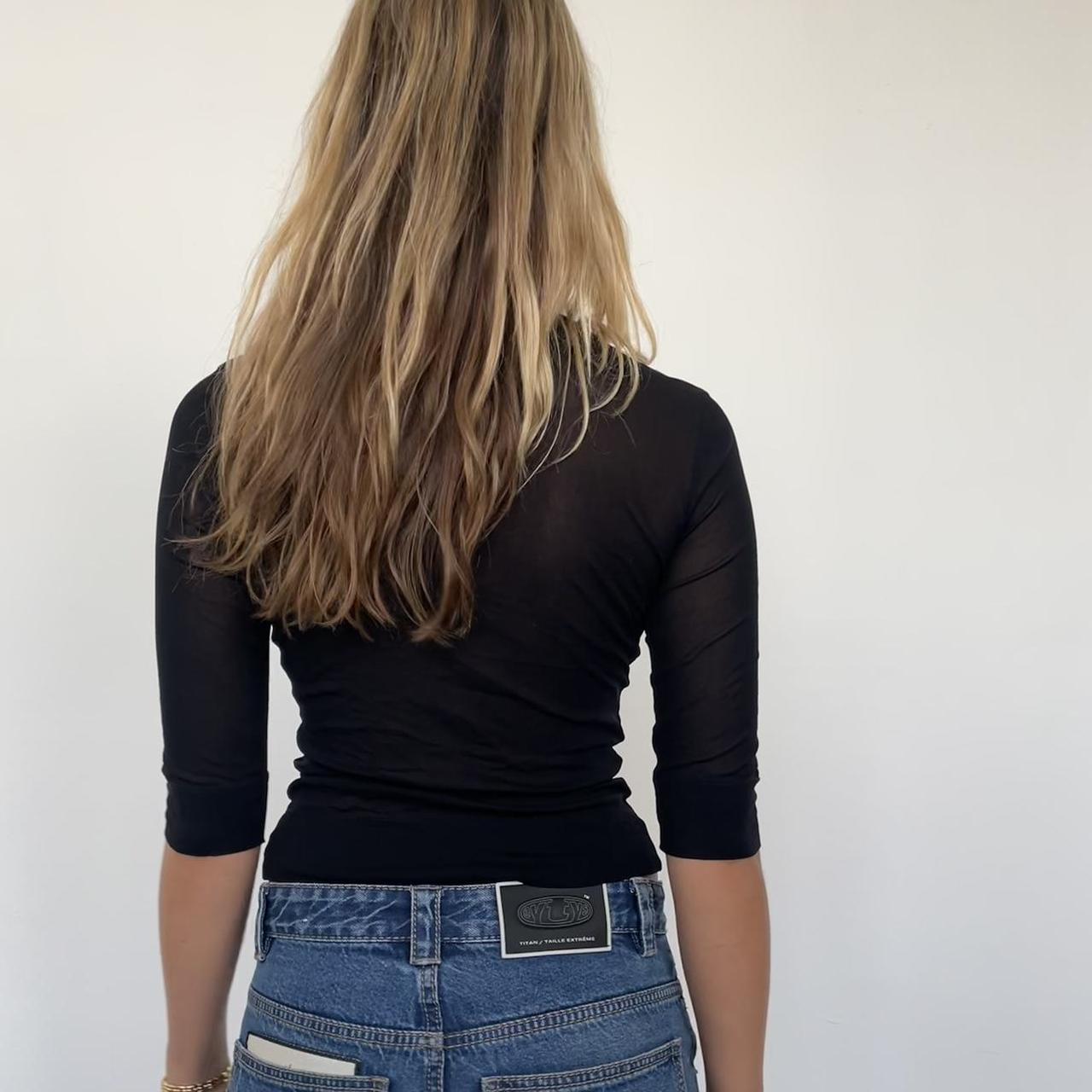 Kookai black mesh cardigan. Super cute to wear as a... - Depop