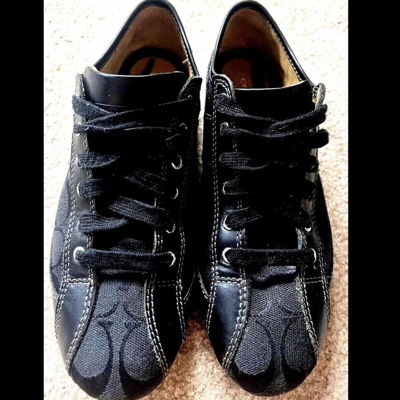 COACH Women’s Black Monogram SUEE Logo... - Depop