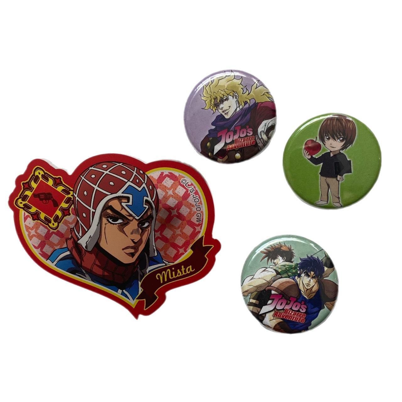 3 jojos bizarre adventure pins + light yagami... - Depop