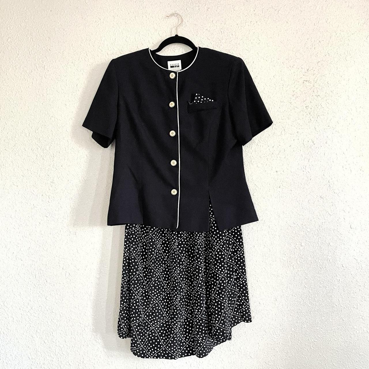 Vintage Navy Leslie Fay Set 🧿 Top is fitted, has... - Depop