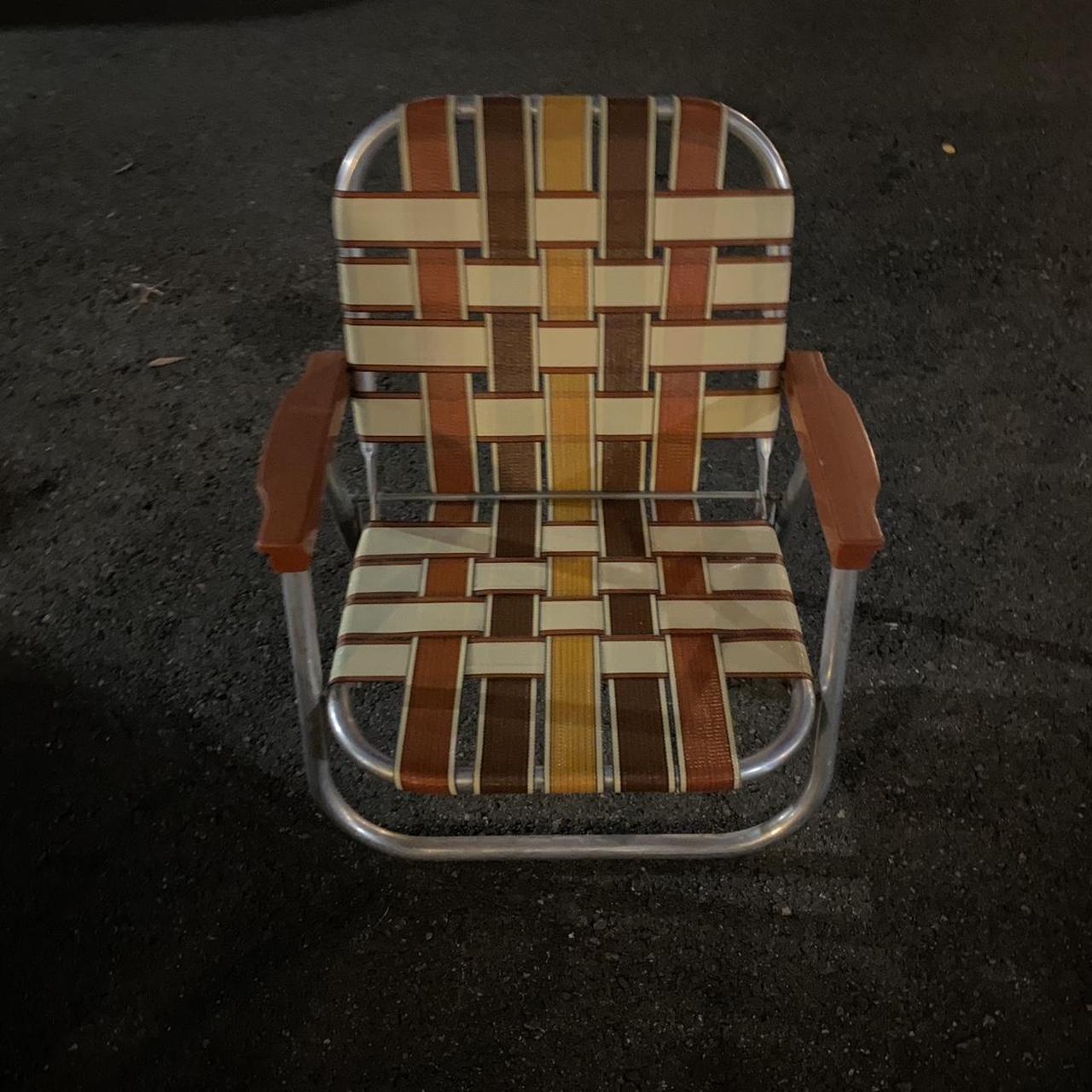 80’s Vintage Foldable Beach Chair Great... - Depop