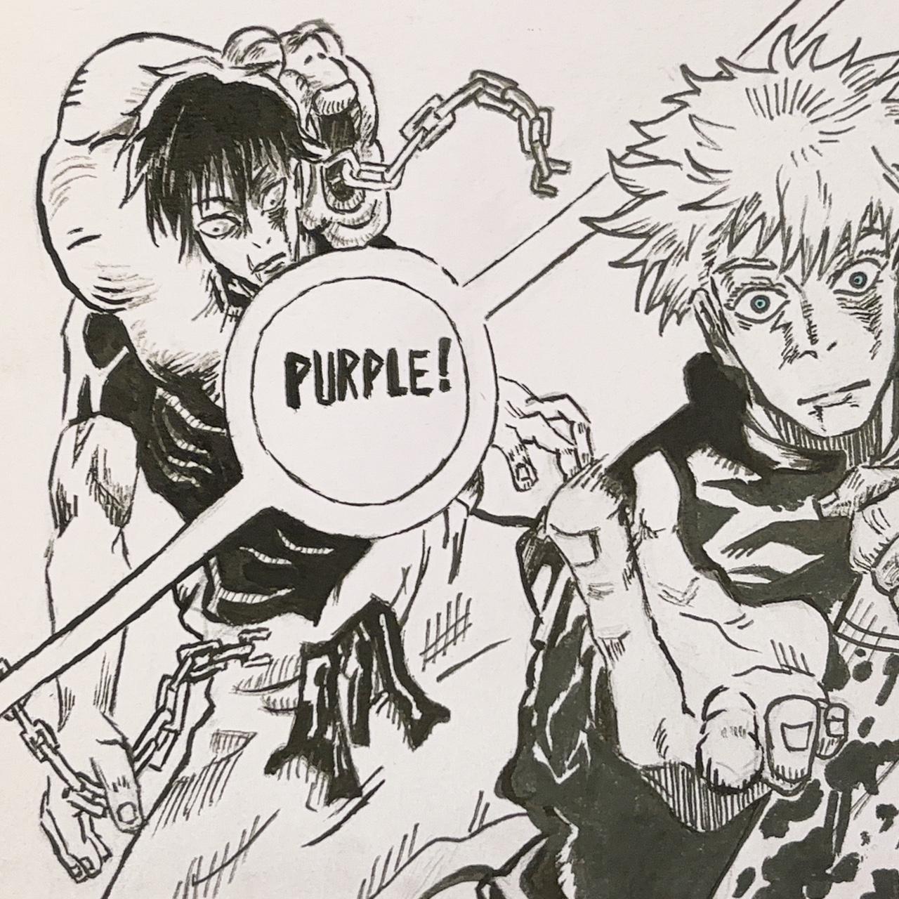 Black and white ink drawing of Gojo making a Donut... | Depop