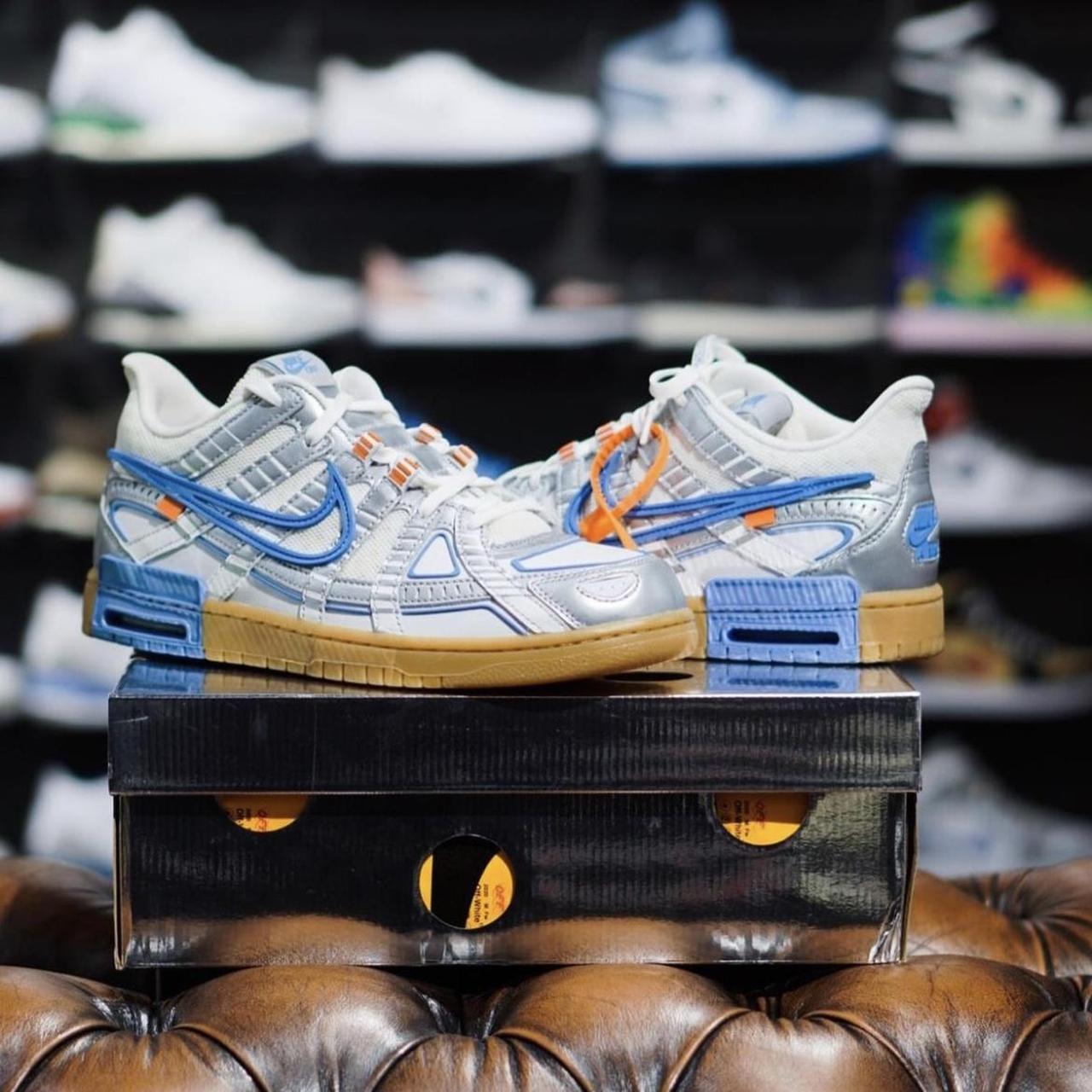 Off-White X Nike Rubber Dunk University Blue - Depop