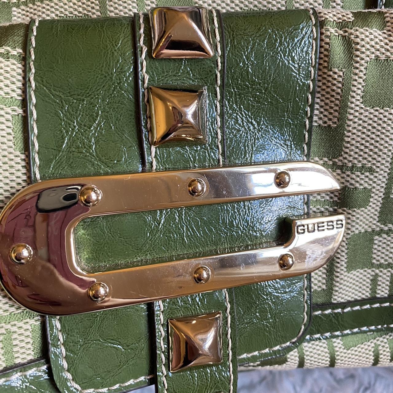 vintage green monogram guess handbag with big G... - Depop