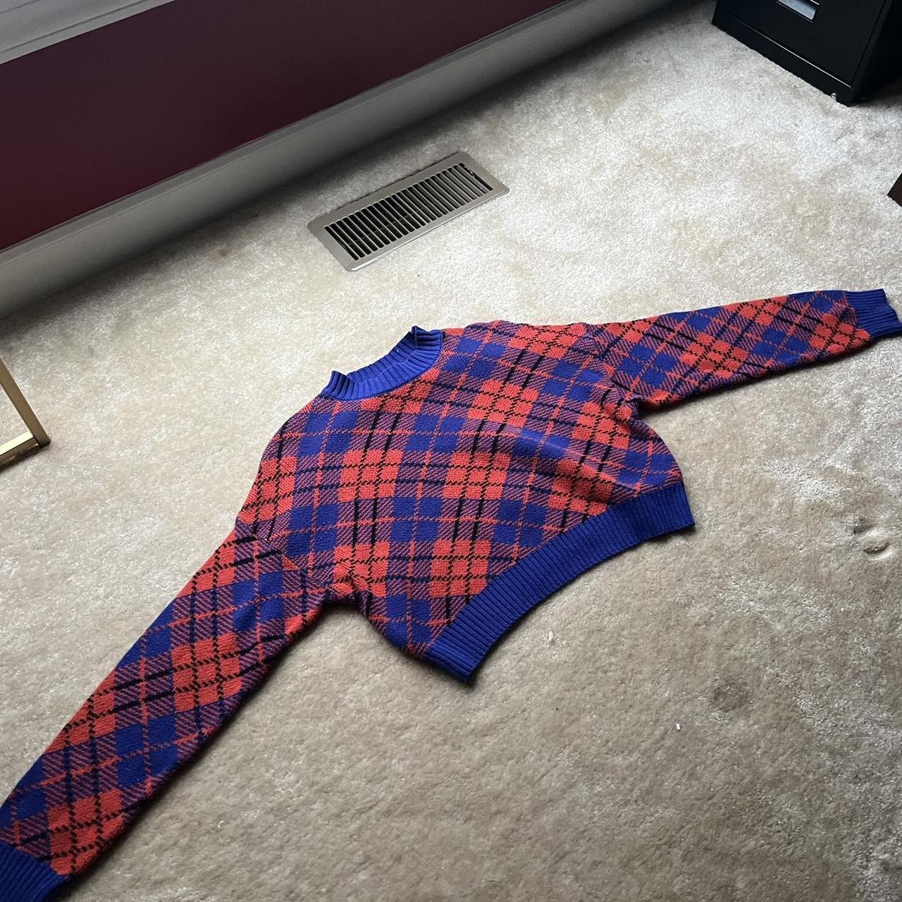 Medium red and blue sweater - Depop
