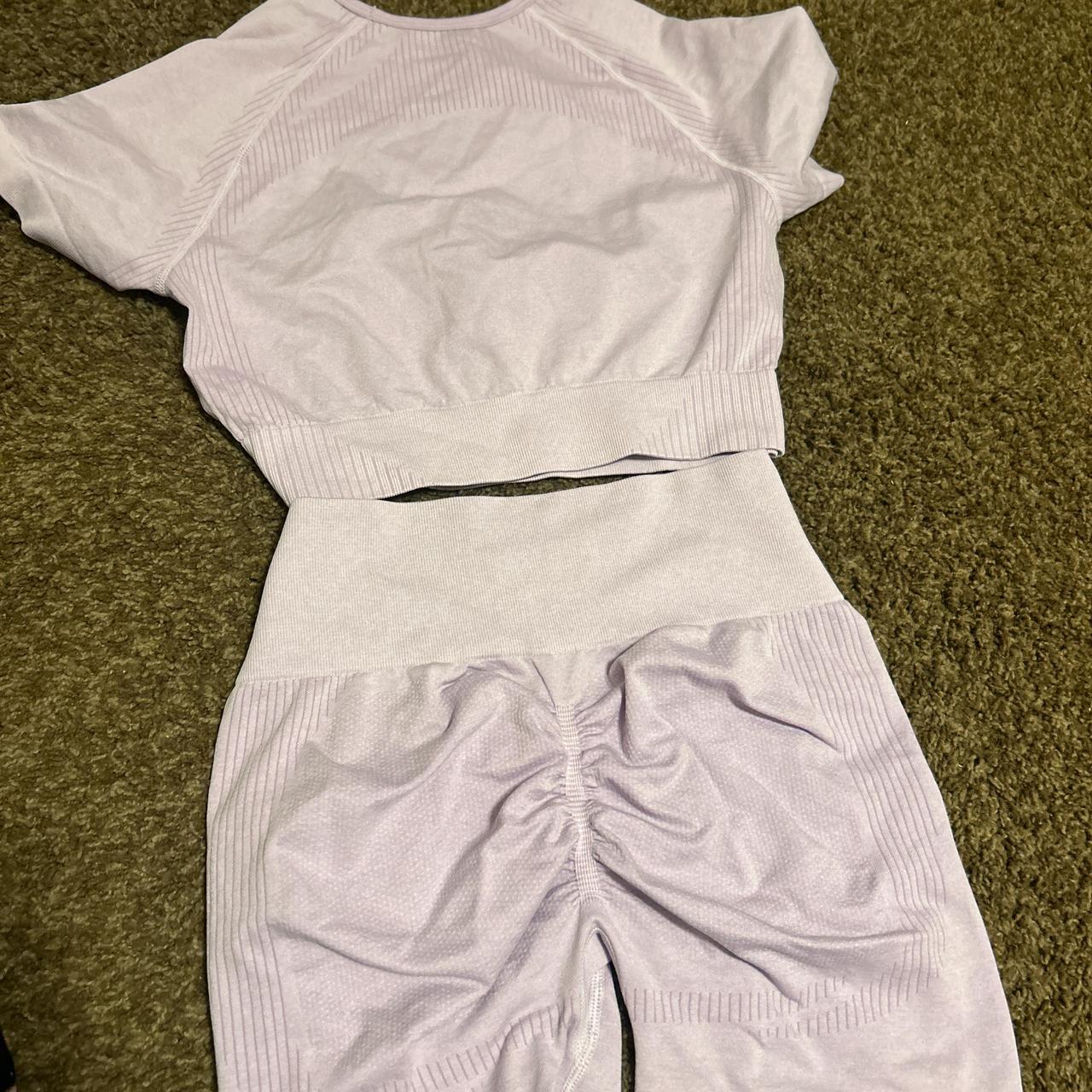 light purple workout set size medium no flaws - Depop