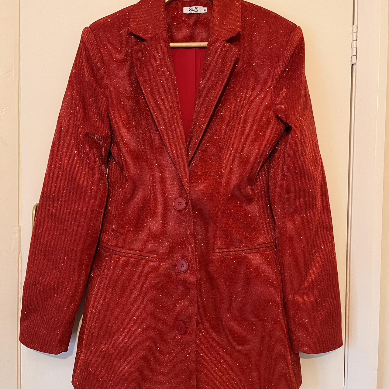 SLA The Label - Red Glitter Blazer Dress! Size... - Depop