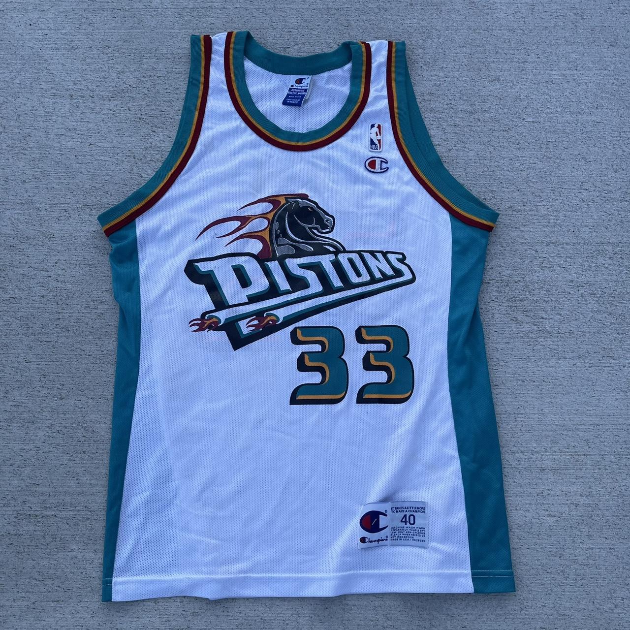 Vintage 90’s champion Piston NBA Jersey Made in... - Depop