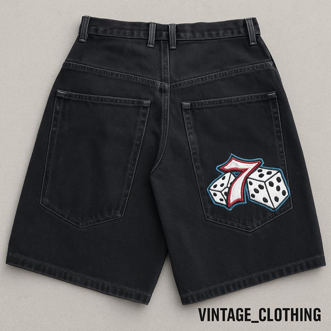 Baggy Denim Shorts 2000s vintage Streetwear Hip-Hop... | Depop