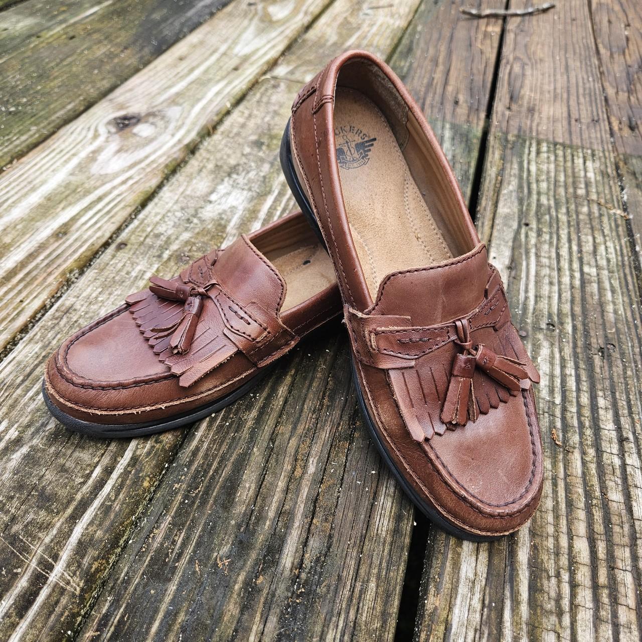 Vintage Brown Doc Martin Style Dockers Loafers with... | Depop