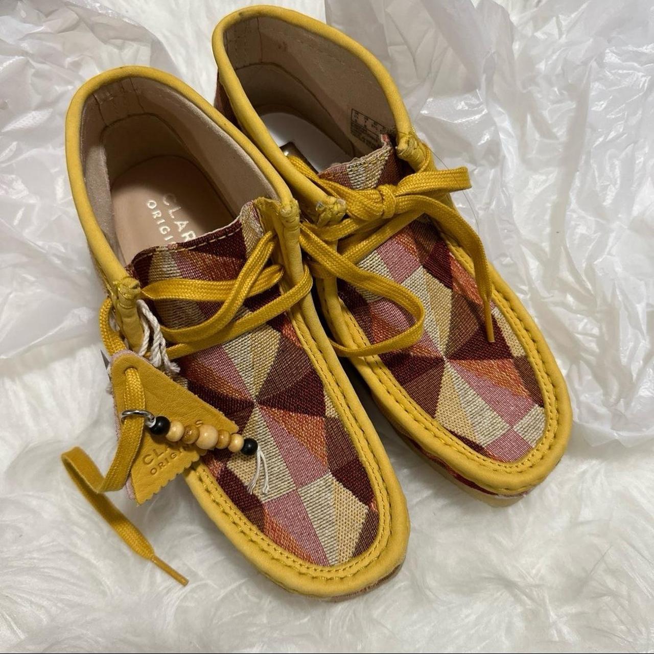 Rare Clarks Original Wallace boots in yellow... - Depop