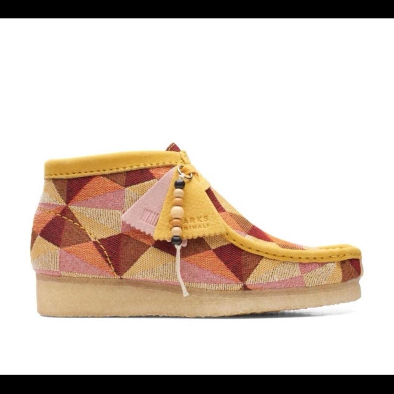 Rare Clarks Original Wallace boots in yellow... - Depop