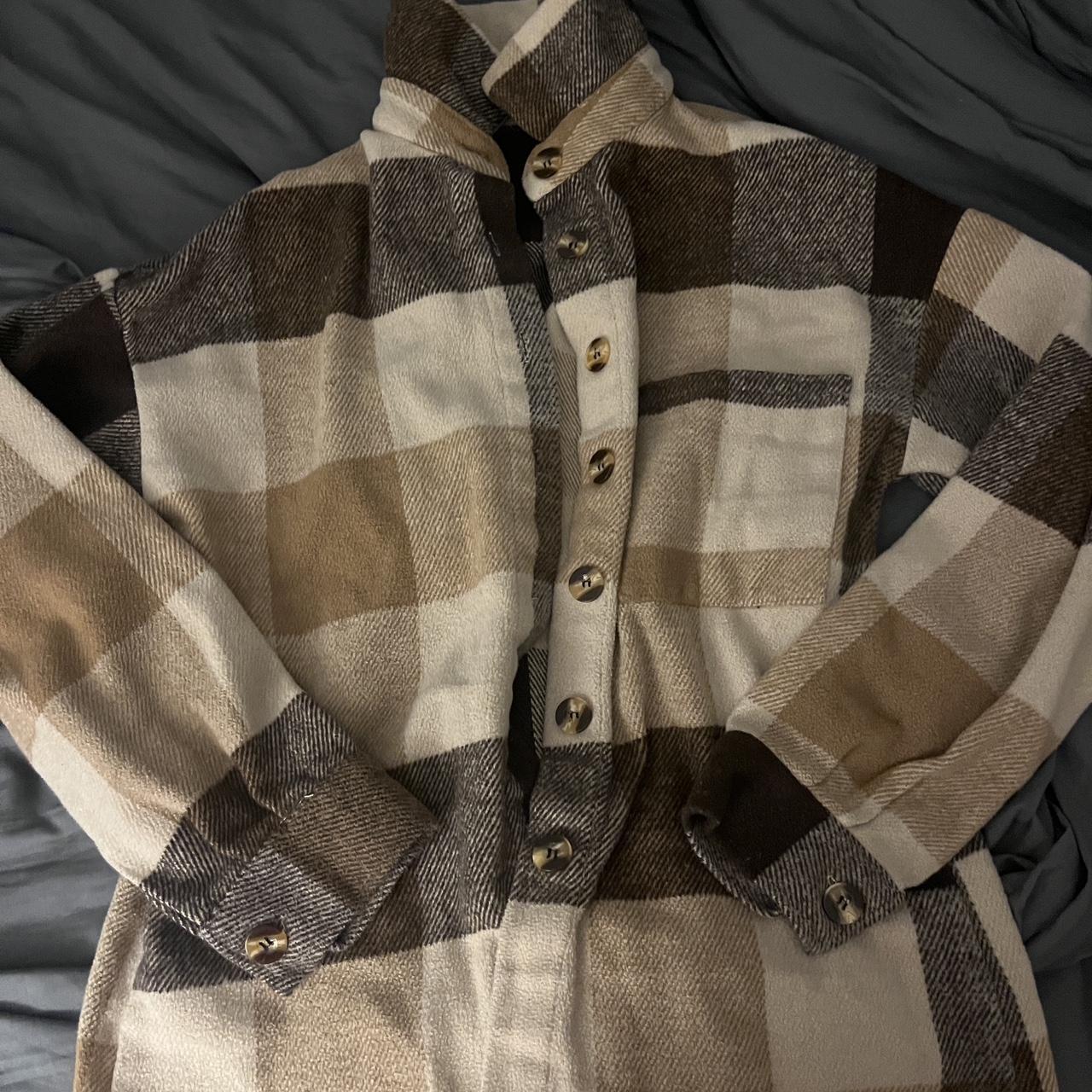Brown multi color flannel oversized - Depop