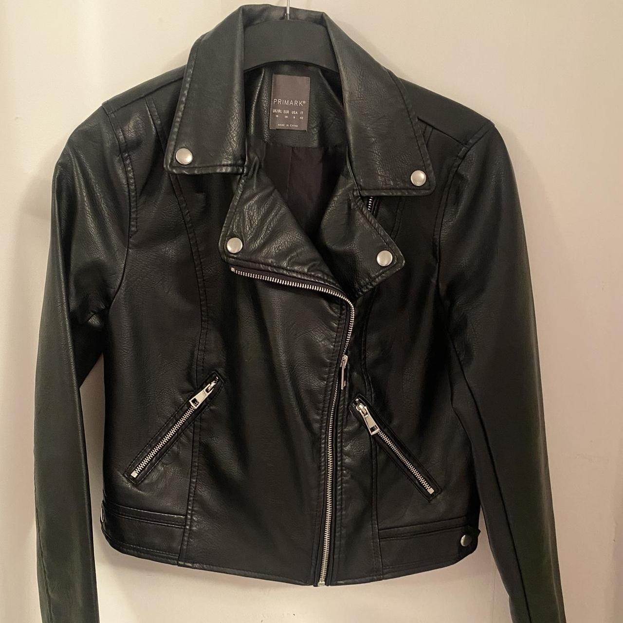 Primark/Penneys black crop faux leather jacket,... - Depop