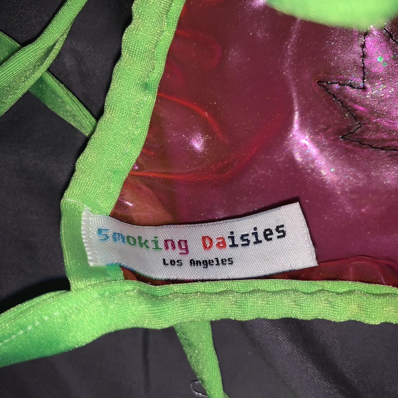 Smoking Daises Vinyl Bra Top Pot Leaf Small Has... - Depop