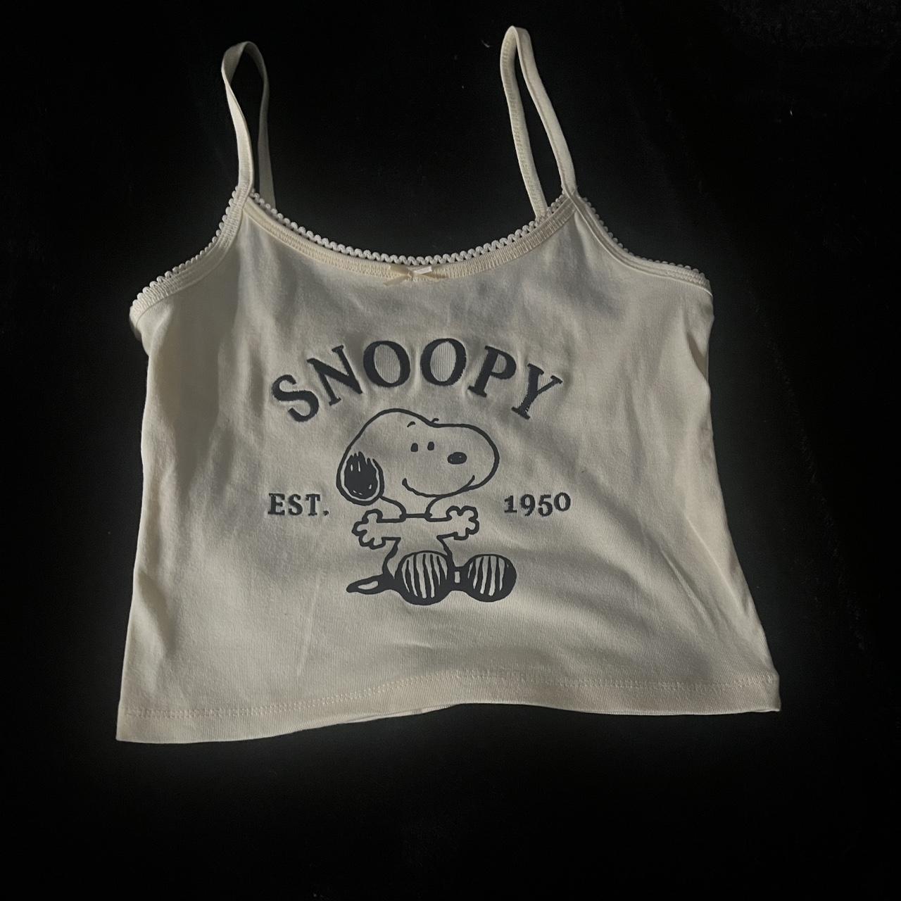 Light yellow snoopy tank top | Depop