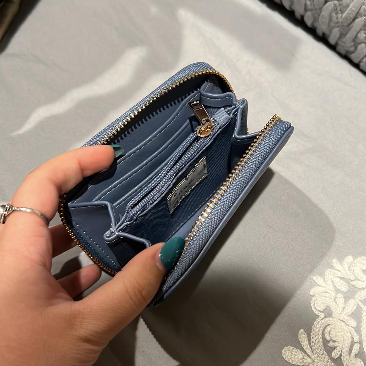 Baby Blue Mini Leather Wallet Never used brand new... - Depop