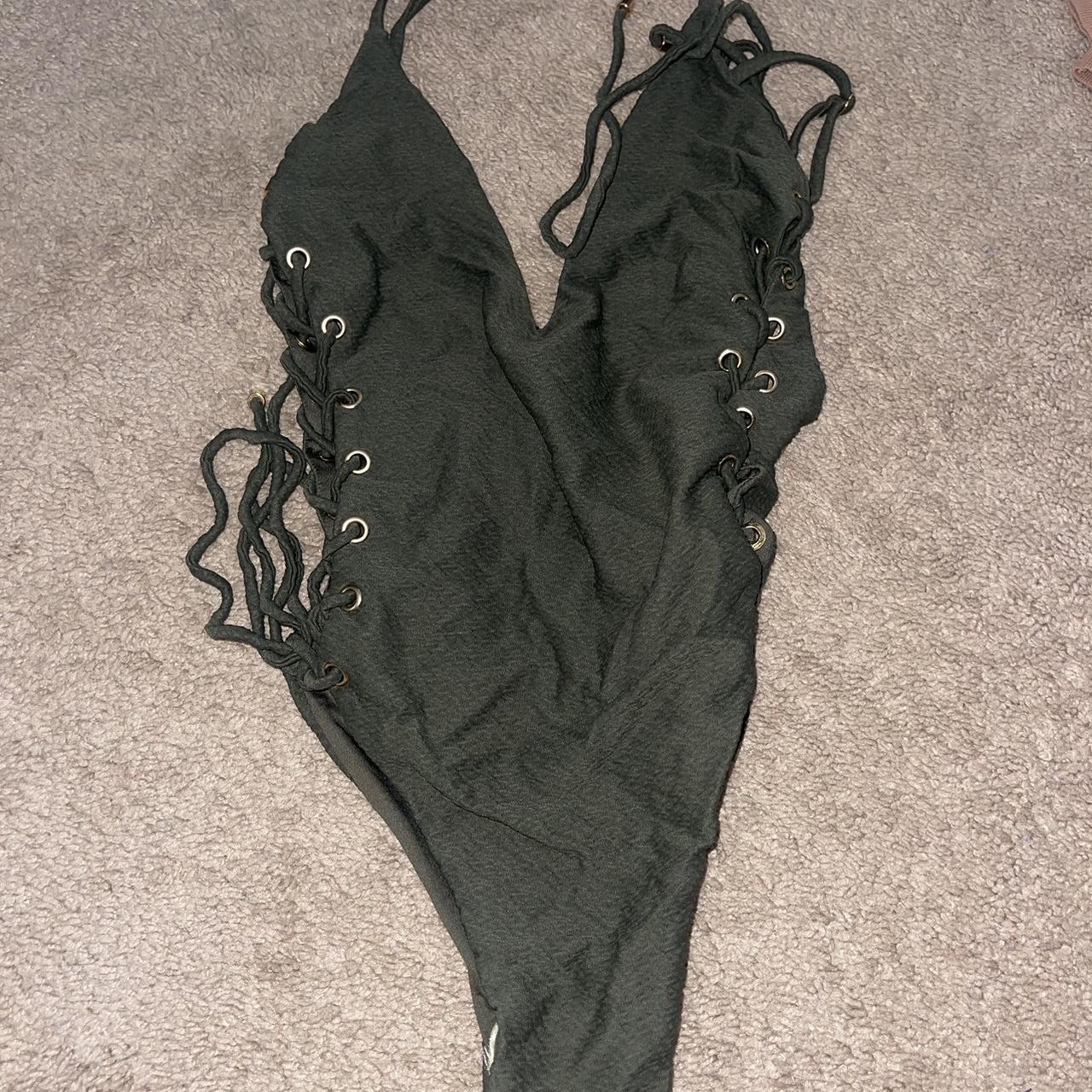 Green Blue Life one piece swimsuit - Depop