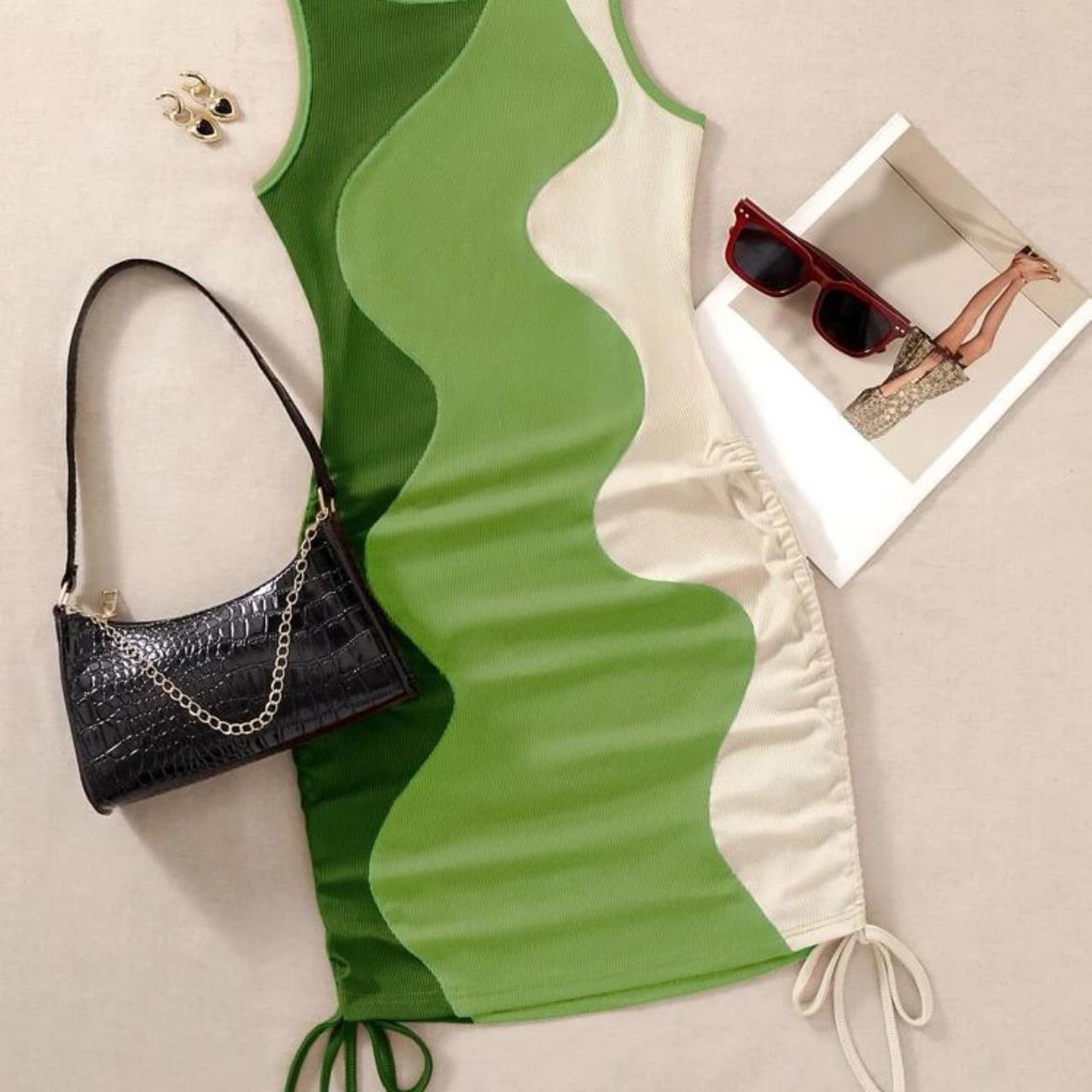 Drawstring Green bodycon Original price: $13.30 - Depop