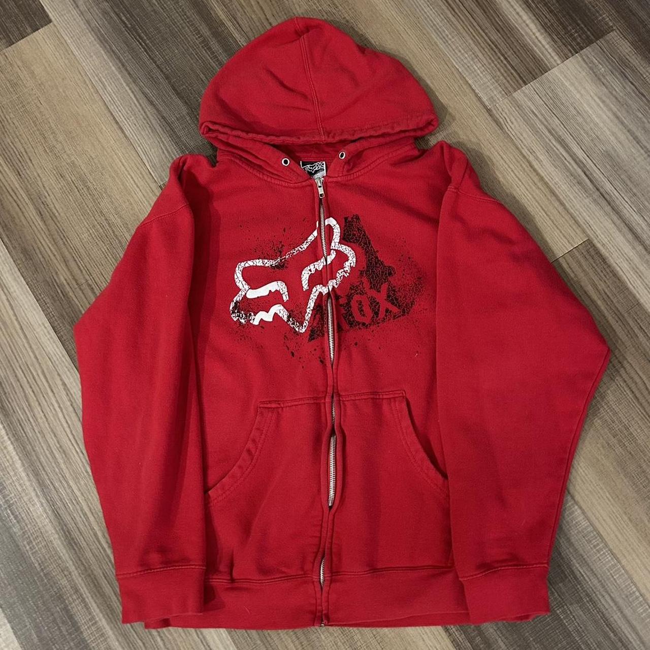 VINTAGE Fox Racing Hoodie Size-Large #vintage #y2k... - Depop