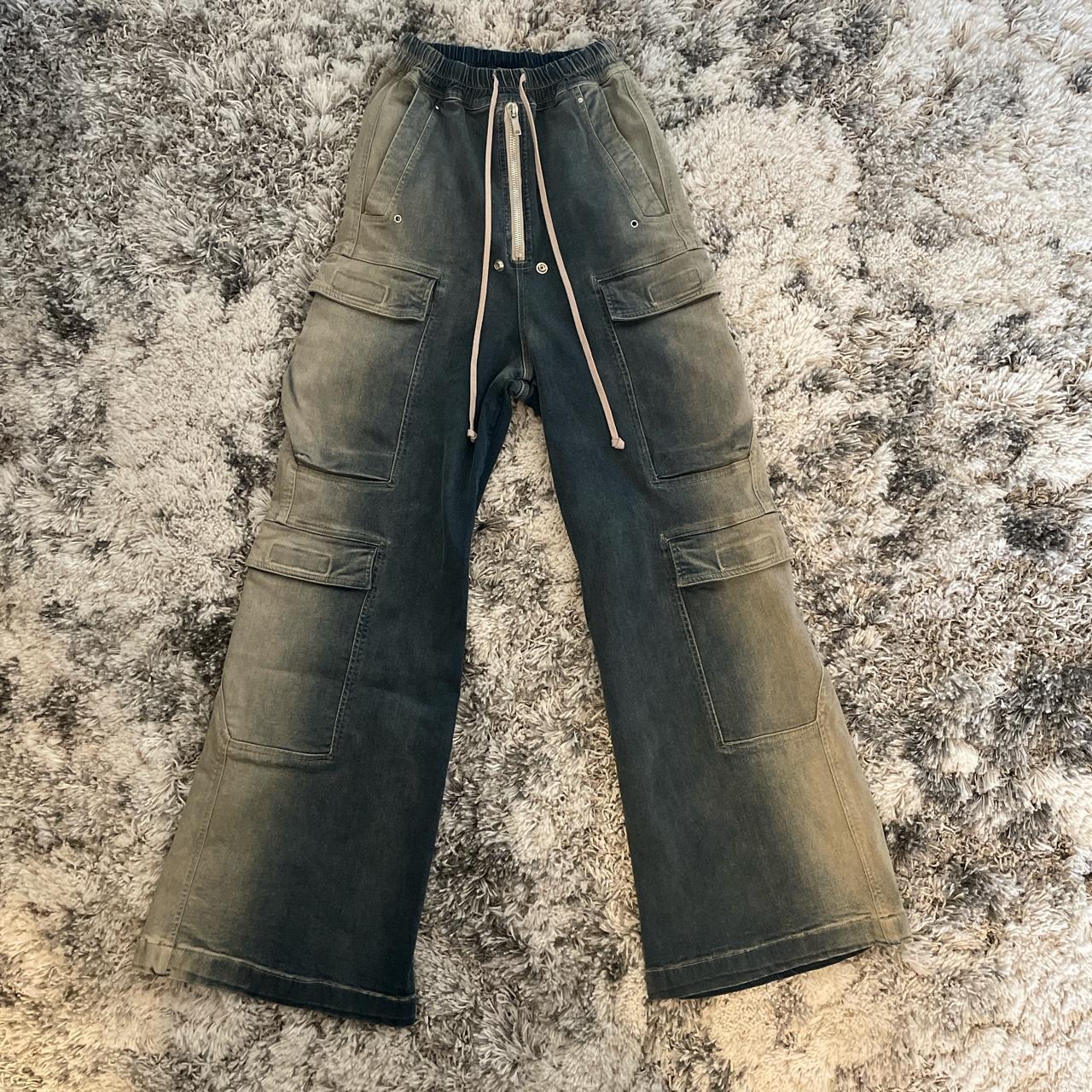 RICK OWENS BELA CARGOS BLUE WASHED COLORWAY SIZE XS... - Depop