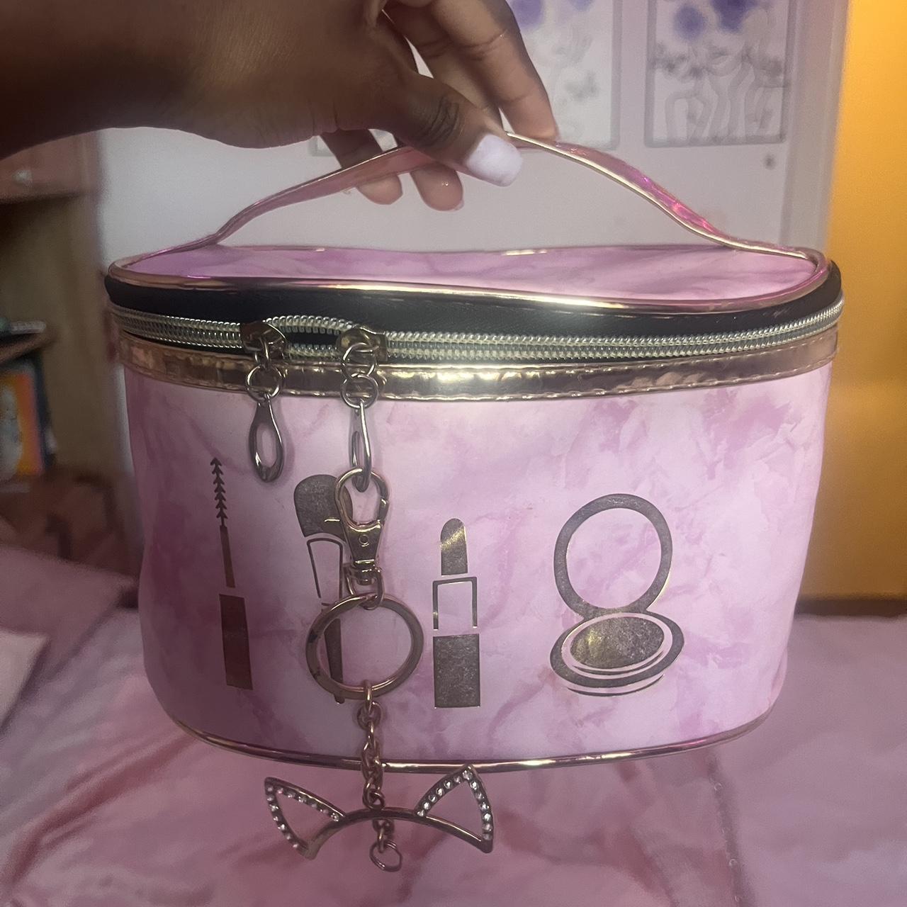 Pink Marble & Gold Makeup Bag ( Gold cat chain... - Depop