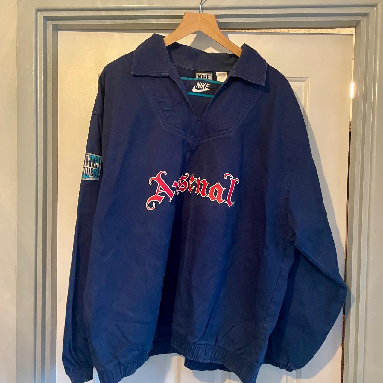 Vintage Nike Arsenal 94/95 Drill Training Top One... | Depop