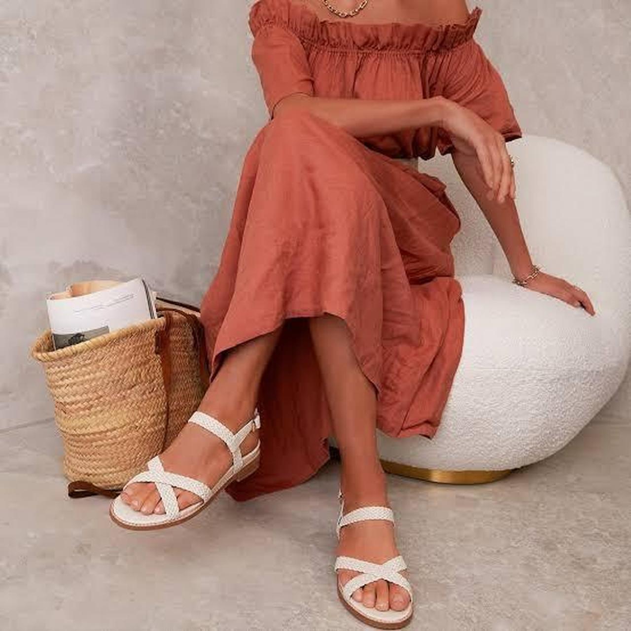 Bared Mallard Ecru leather sandals Size 41 Worn... - Depop