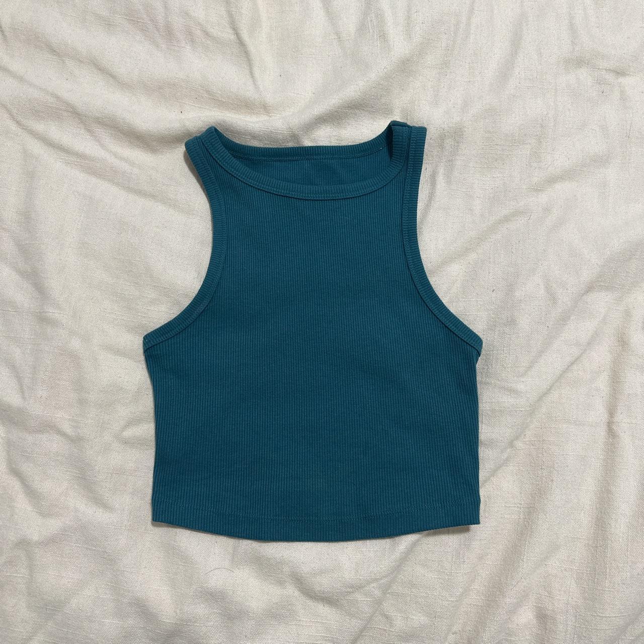 Wild fable teal cropped tank Size XXS Fits an XS as... - Depop