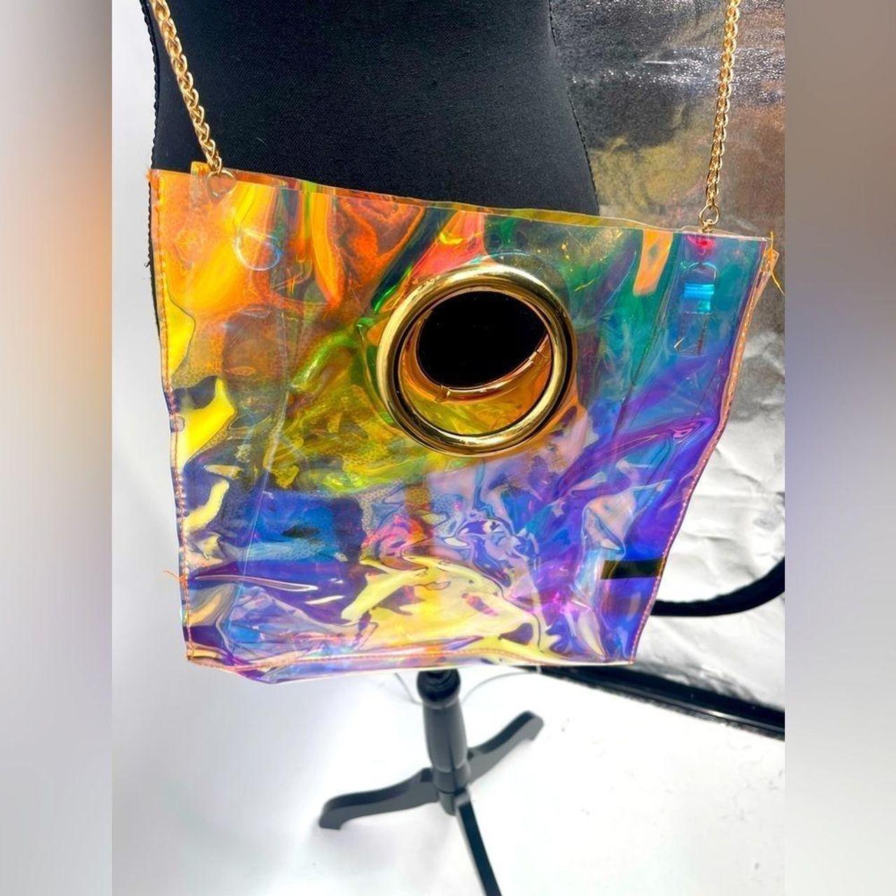 Fluorescent hard plastic bag cross body Fluorescent... - Depop