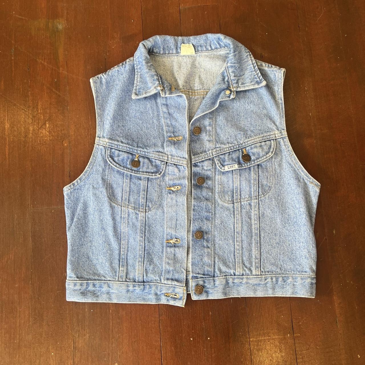 Vintage 70s Lee denim vest. Size large but I’m a... - Depop