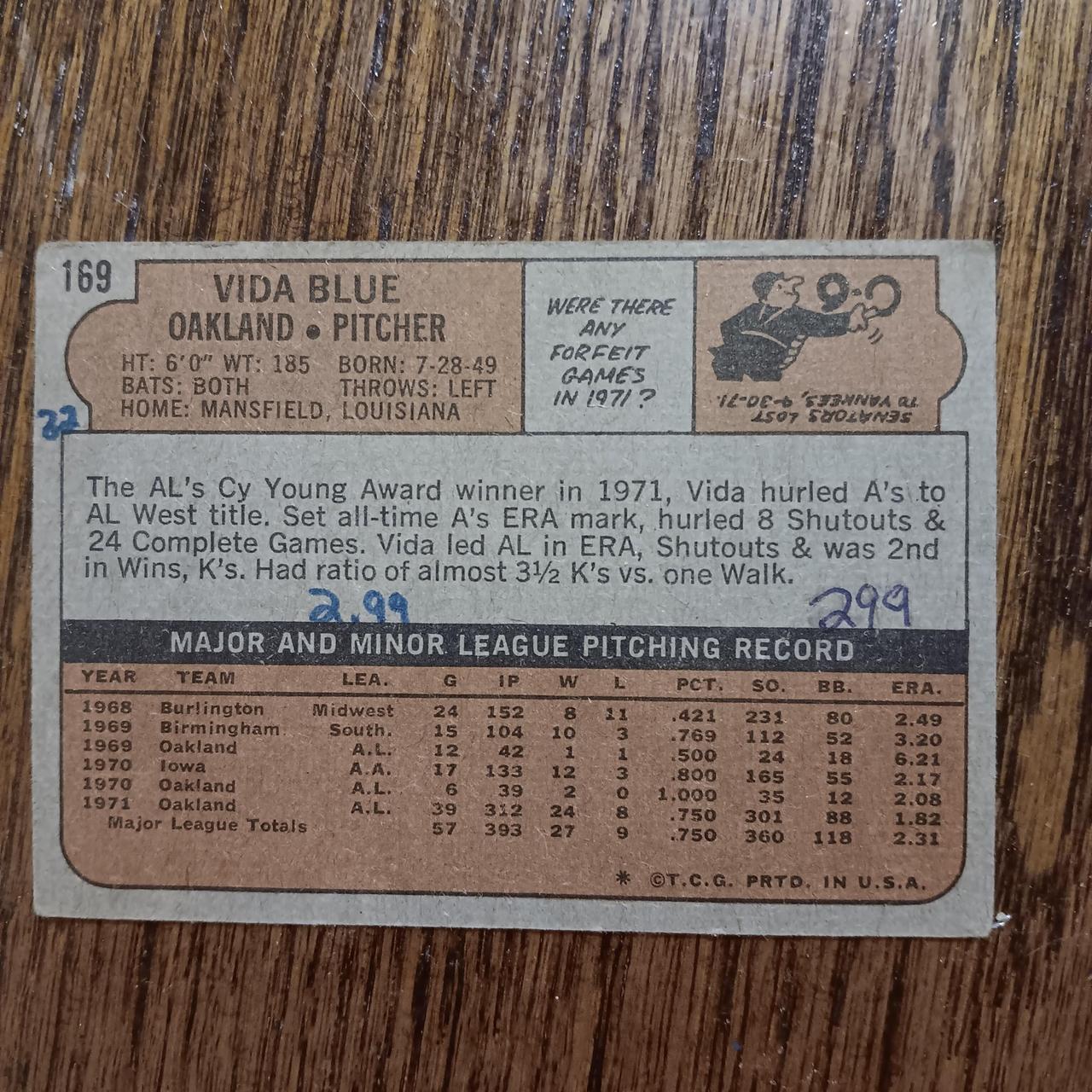 Vida blue AS baseball ⚾️ card Mont shape # 169 Topps... - Depop