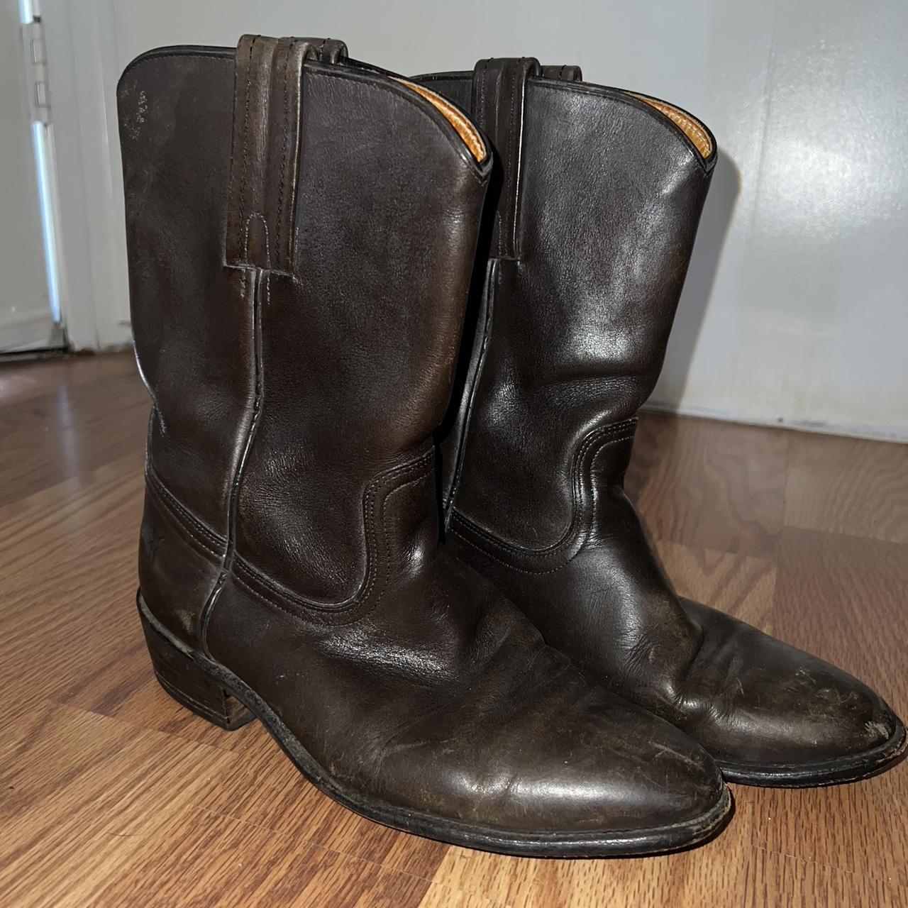 Brown Frye roper boots - soles are worn... - Depop