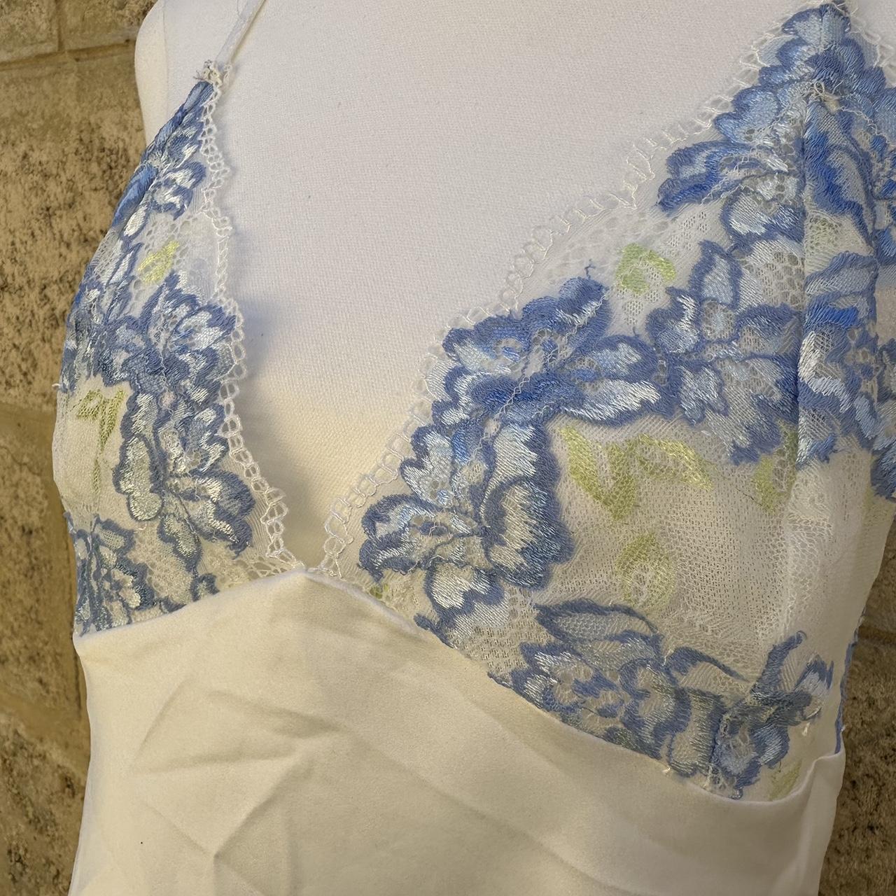 Lace Cami Brand New With Tags White And Blue Lace Depop