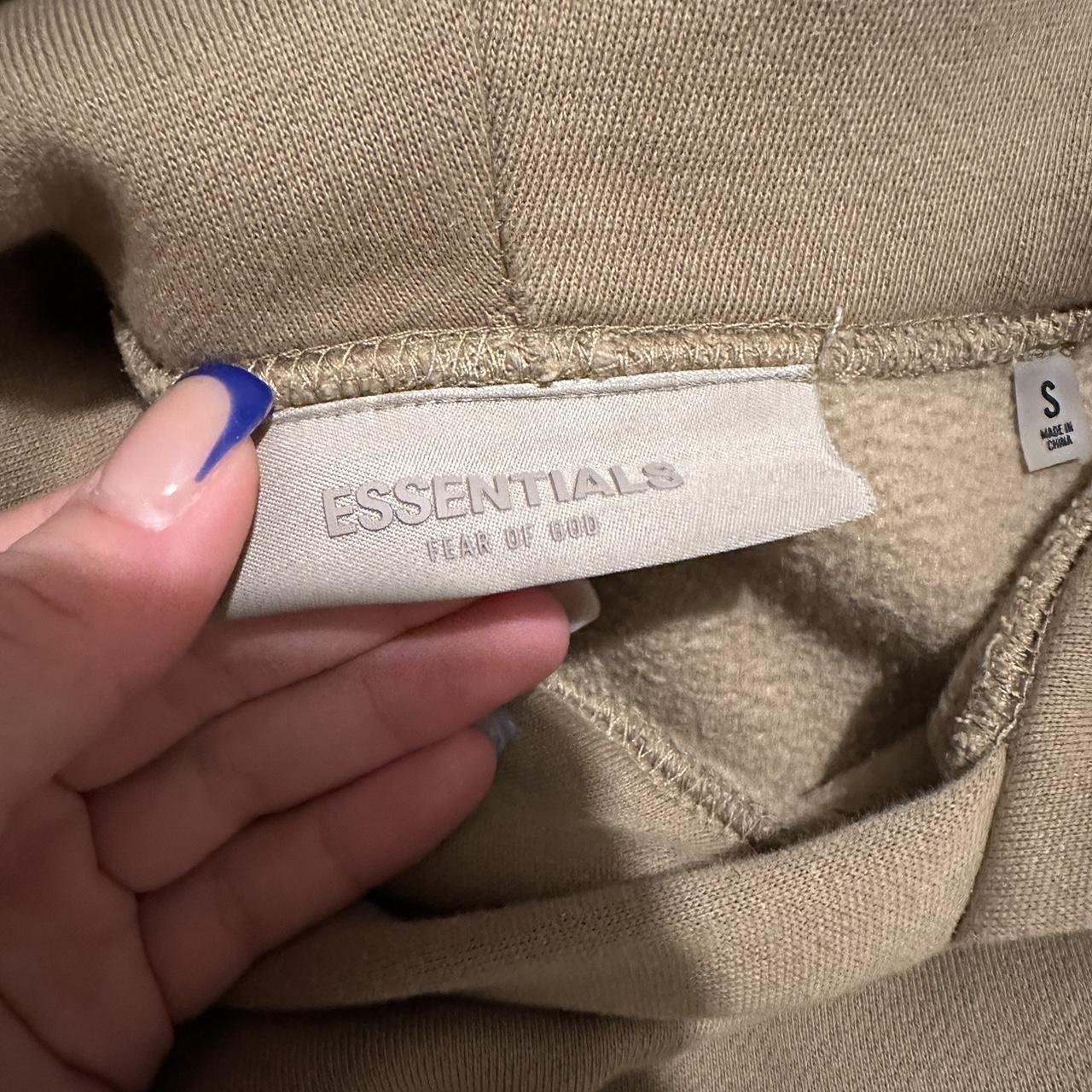 Essentials Hoodie Beige Immaculate condition Worn... - Depop