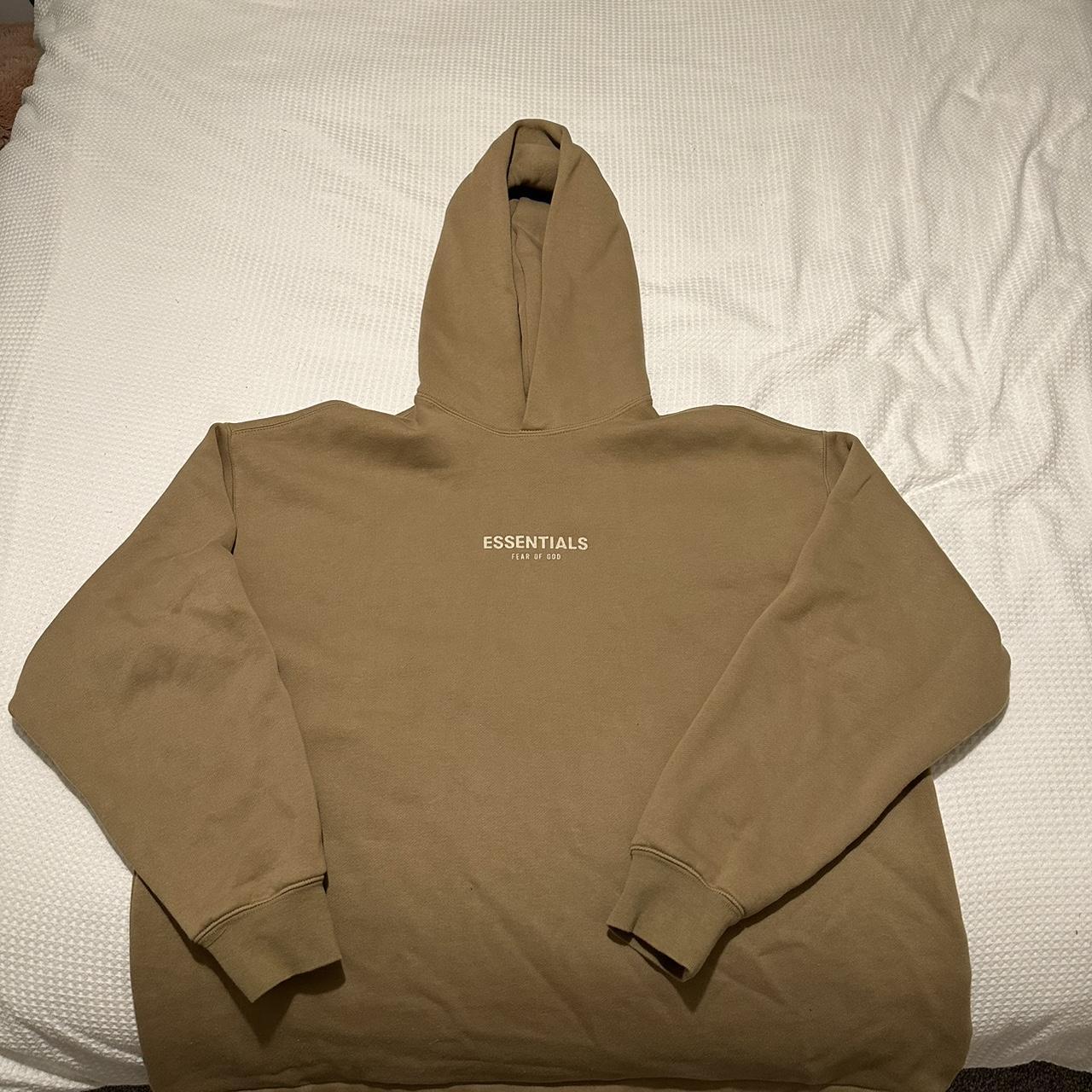 Essentials Hoodie Beige Immaculate condition Worn... - Depop