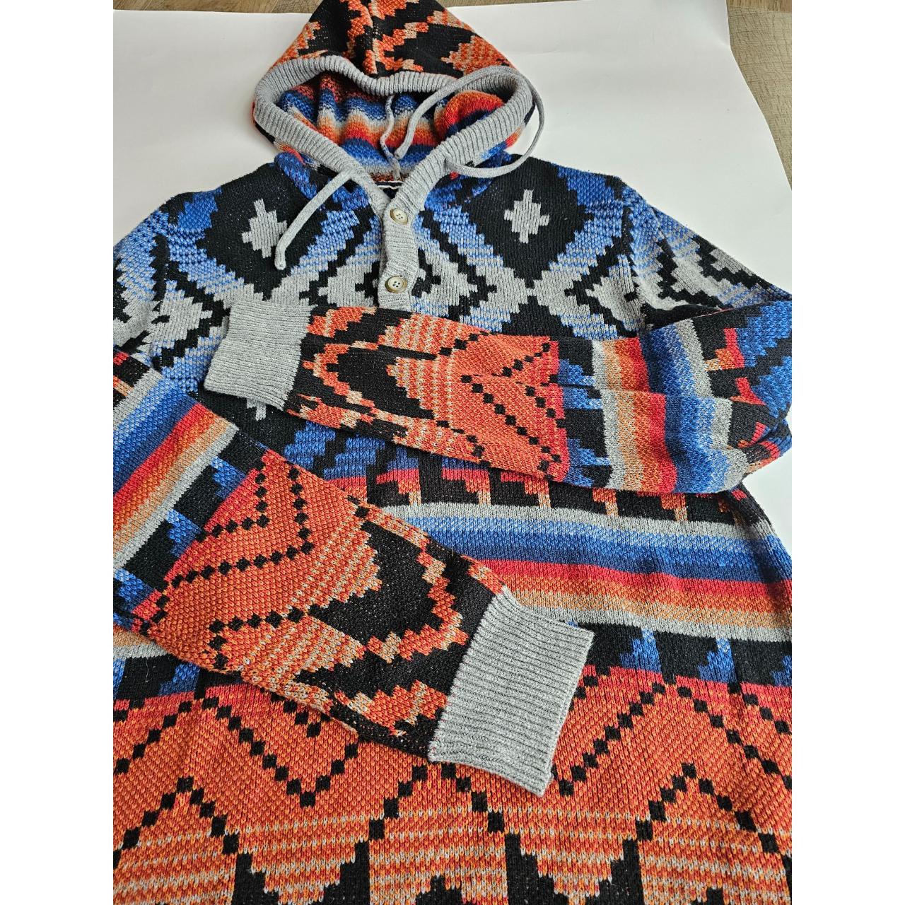 Nice bright colored geometric print designed sweater... - Depop