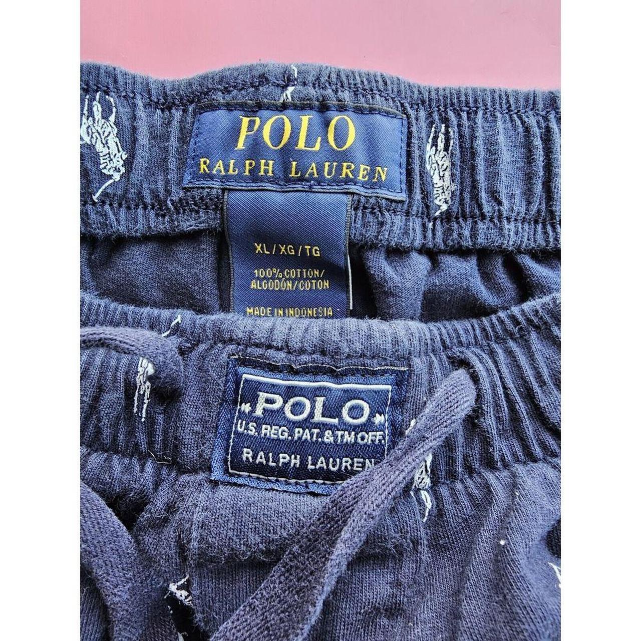 Polo Ralph Lauren Logo Blue Lounge Pants With White... - Depop