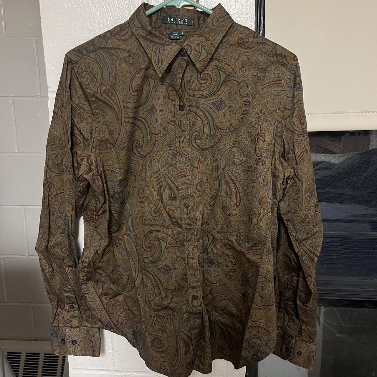 Paisley Ralph Lauren Button Up Shirt #vintage... - Depop