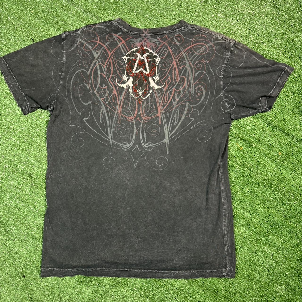 Black Affliction shirt with red accents Dm for... - Depop