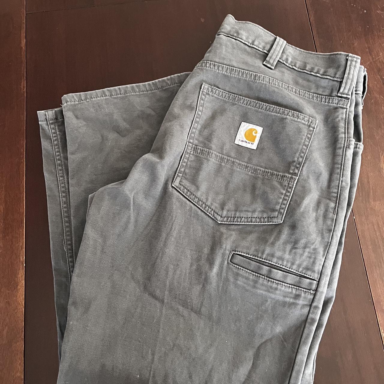 Carhartt grey carpenter pants - workwear style... - Depop