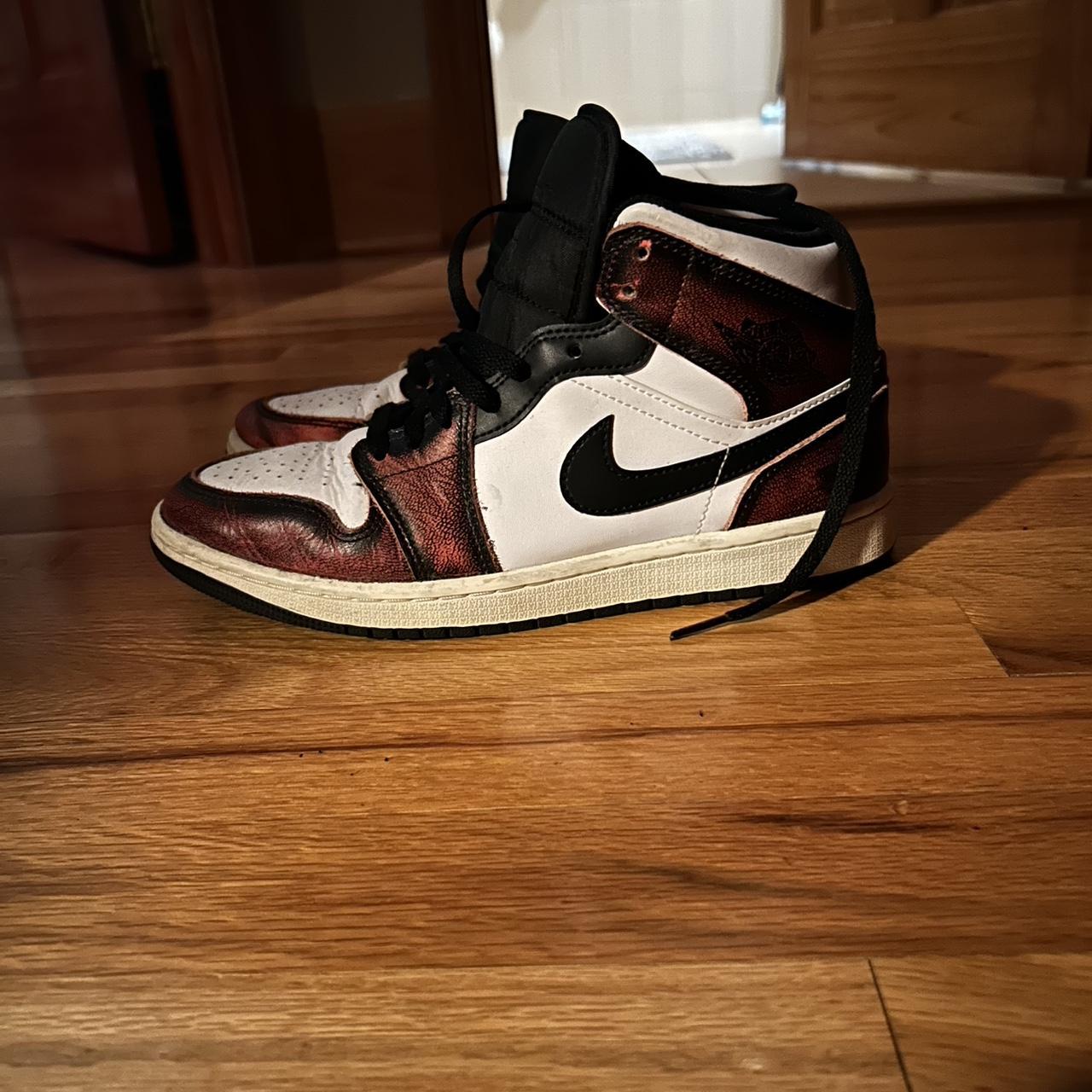 men’s red jordan highs size 8.5 pretty good... | Depop