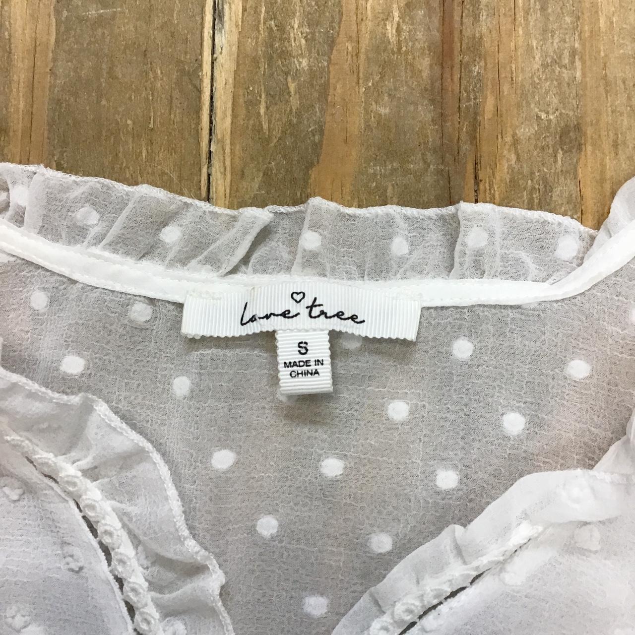 Love tree top Sheer white top with cinched... - Depop