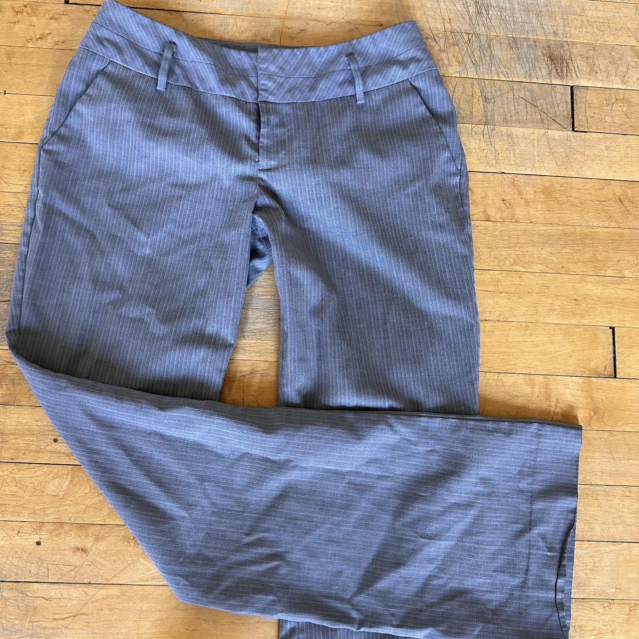 Low waisted grey striped slacks! Great... - Depop