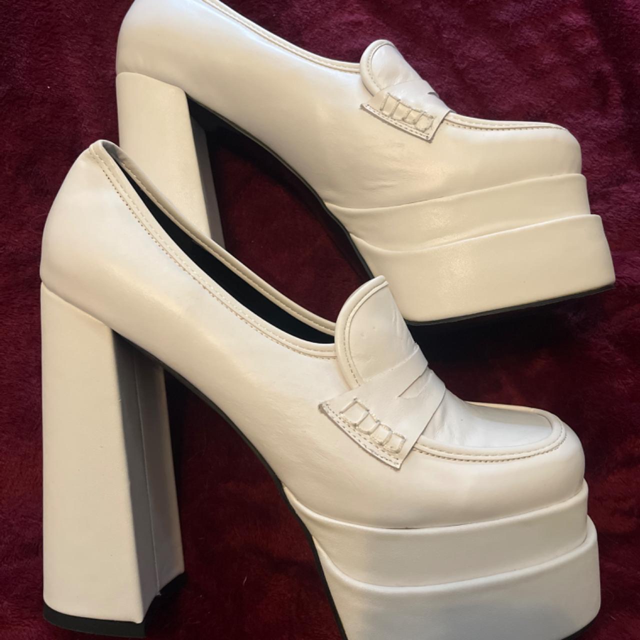 White knock off Versace Platform Heels, never worn... - Depop